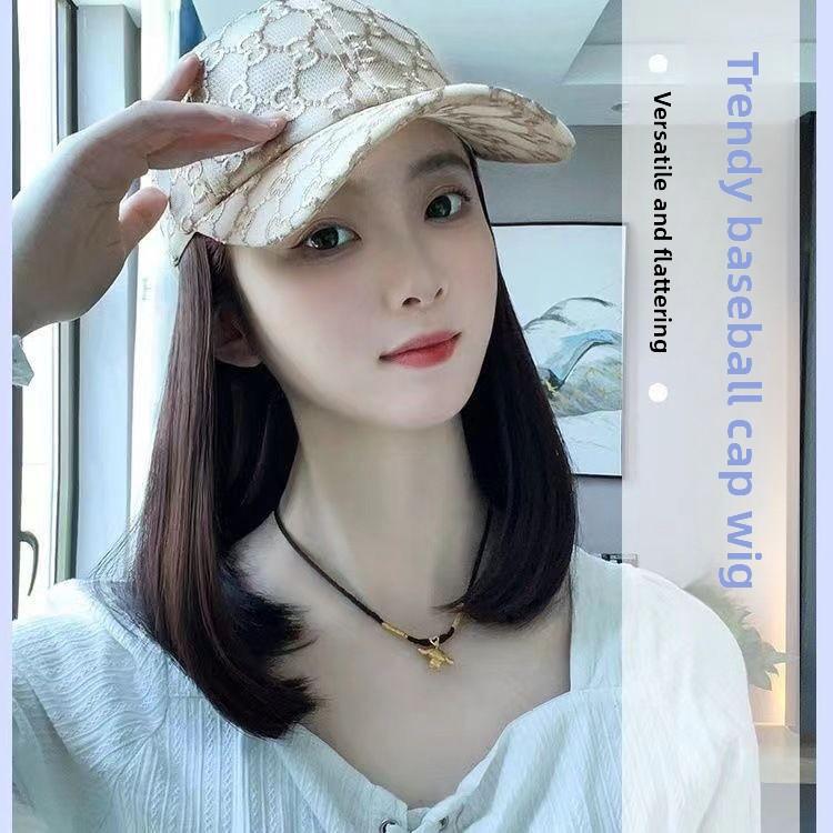 Topi dan Rambut Palsu, Satu Set, Fesyen, Rambut Pendek, Ganc - TikTok ...