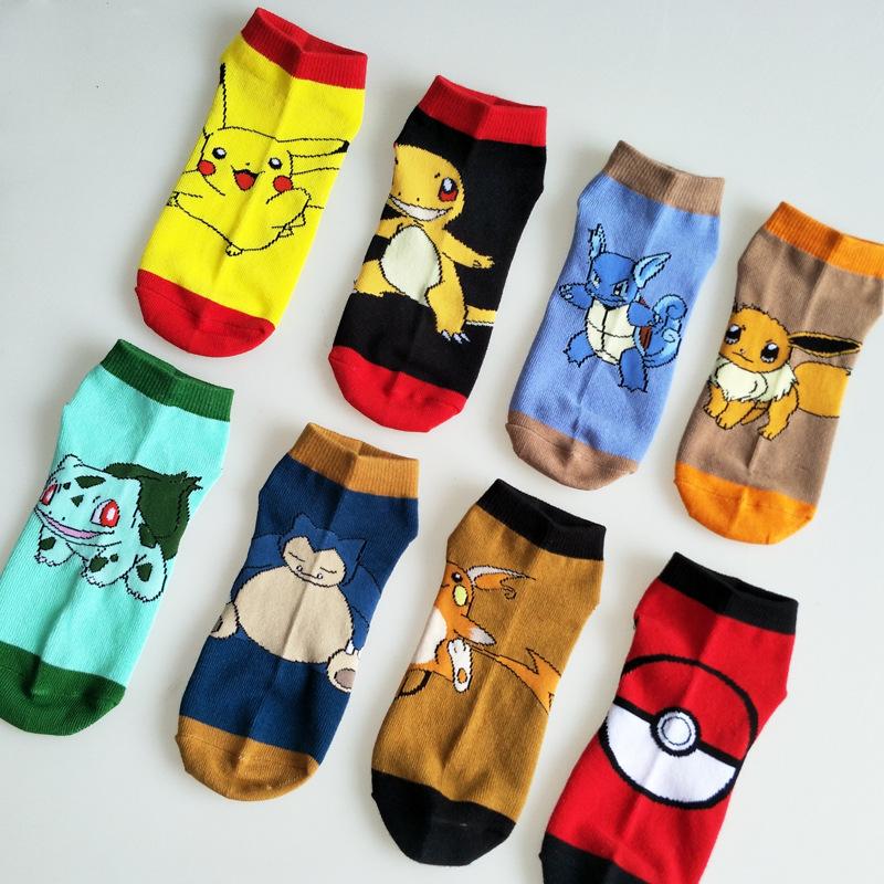 Pokemon Charmander socks Pikachu Snorlax Bulbasaur Summer cartoon ...