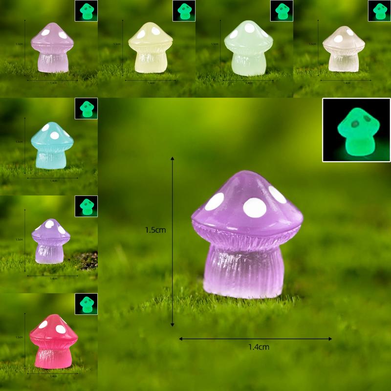 Fluorescent Nightlight Resin Mushroom Colorful Plant Miniature - TikTok ...
