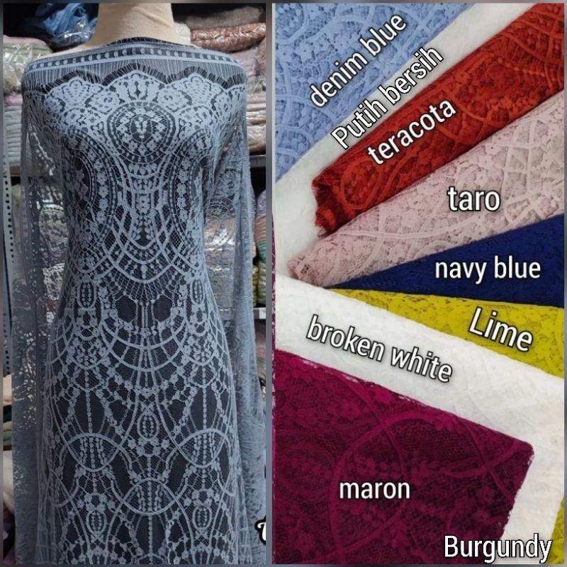 Kain Brokat Panel Semifrancis Premium Bahan Kebaya - Shop | Tokopedia