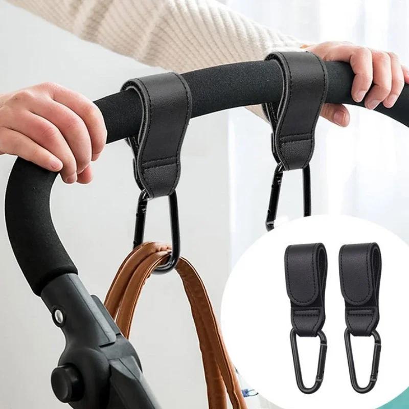 1/2pcs PU Leather Baby Bag Stroller Hook Pram Rotate 360 Degree ...