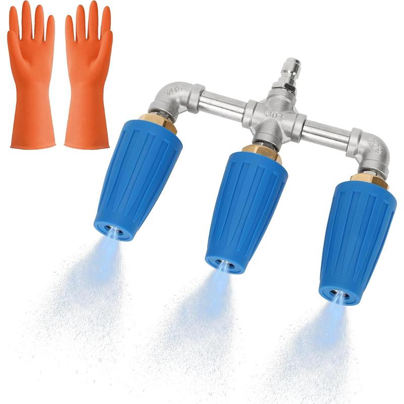 Triple Turbo Nozzle Pressure Washer with Gloves, 360 ° Rotating Turbo ...