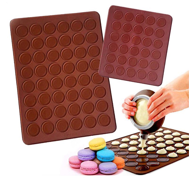 30 Holes & 48 Holes Silicone Macaroon Mould Pastry Baking Sheet ...