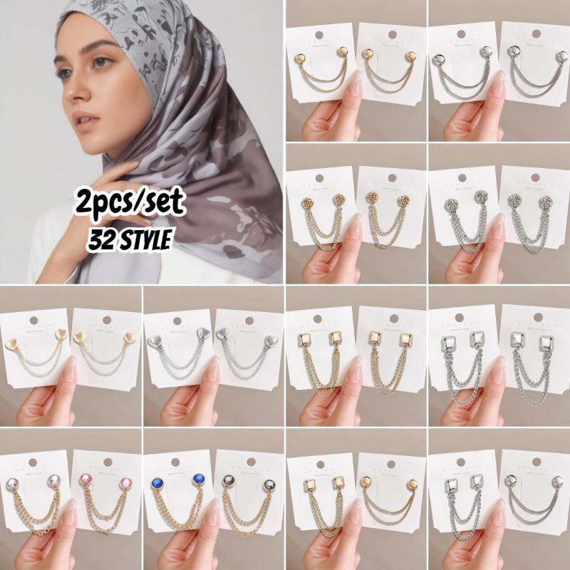 2pcs/set Strong Magnetic Buttons No Sewing No Sewing Muslim Hijab ...
