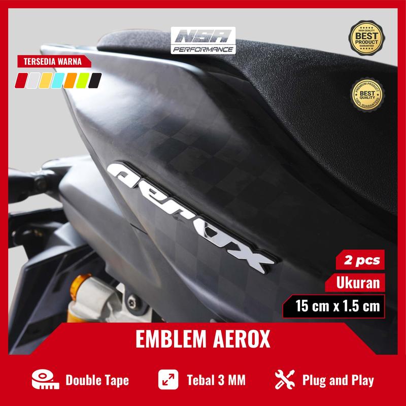 NSA 2PCS EMBLEM AEROX LOGO TIMBUL 3D GOLD DAN SILVER 1 SET KANAN - Shop ...