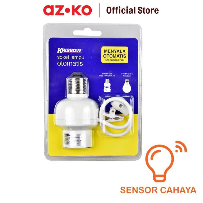 Jual AZKO Krisbow Fitting Lampu Dengan Sensor On Cable E27 Lamp Holder ...