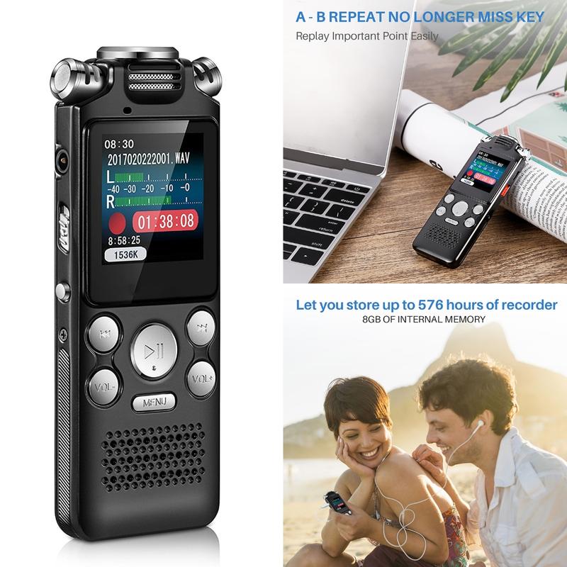 Professional Digital Audio Voice Recorder 8/16/32GB Long Distance ...
