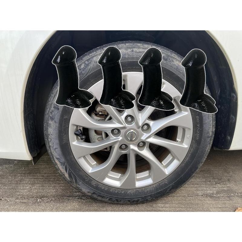 4 PCS Prank Tire Valve Stem Caps Funny Airtight Dust Proof Covers ...