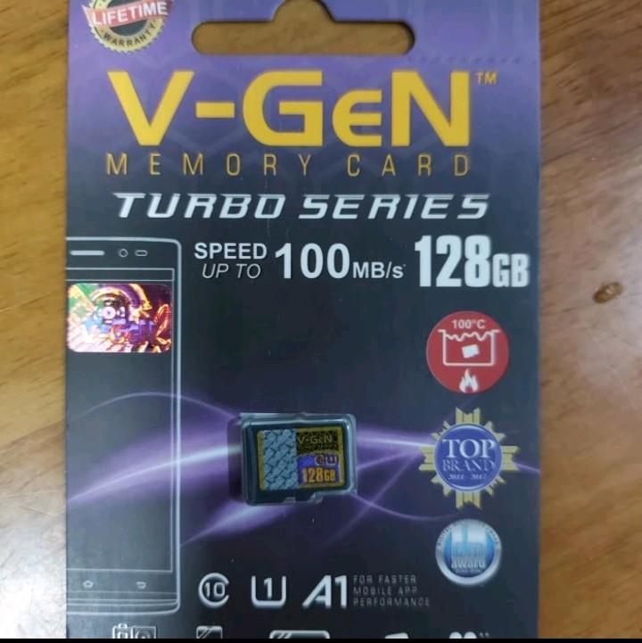 V-Gen 128GB Original Micro SD VGEN Memory Card Class 10 Turbo Series ...