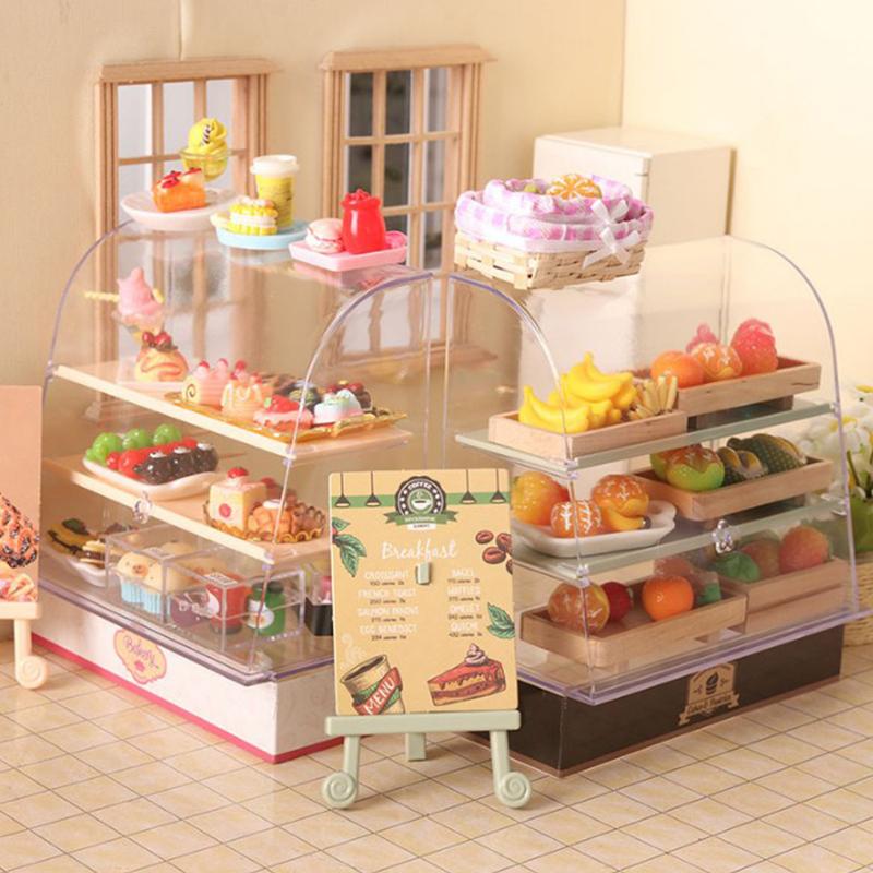 1:12 Dollhouse Miniture Simulation Cake Cabinet Model Decoration ...