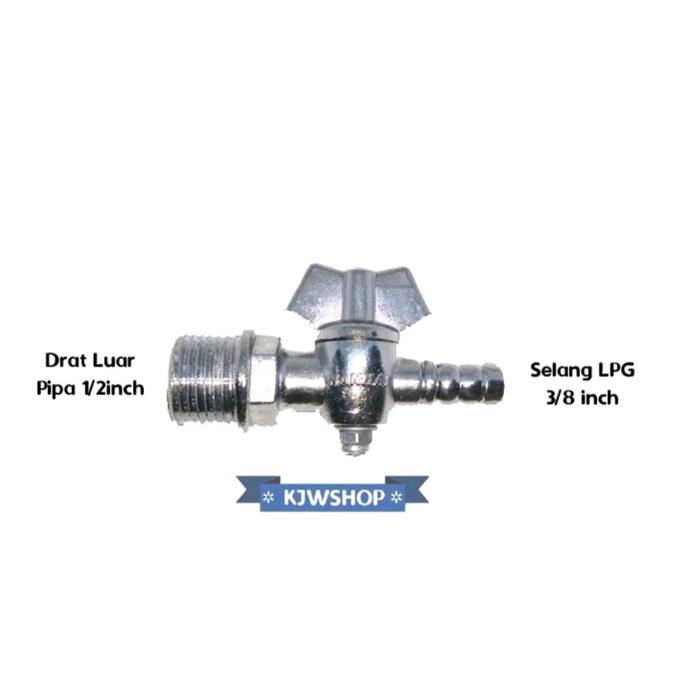 Jual Kran Gas 3/8" Kran LPG Ukuran 3/8" Kran Drat Luar 1/2" Selang 3/8 ...