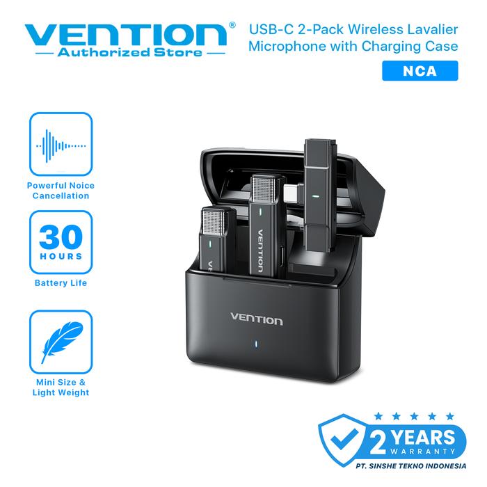 Promo Vention Wireless Mic USB-C 2 Mic 1 Receiver Lavalier Clip-On ...