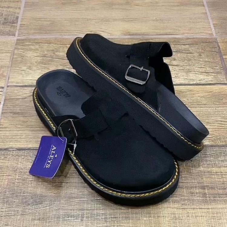 Sai Platform Clogs in Suede Shoes 1.5 Inches Sole rubber sandals ...
