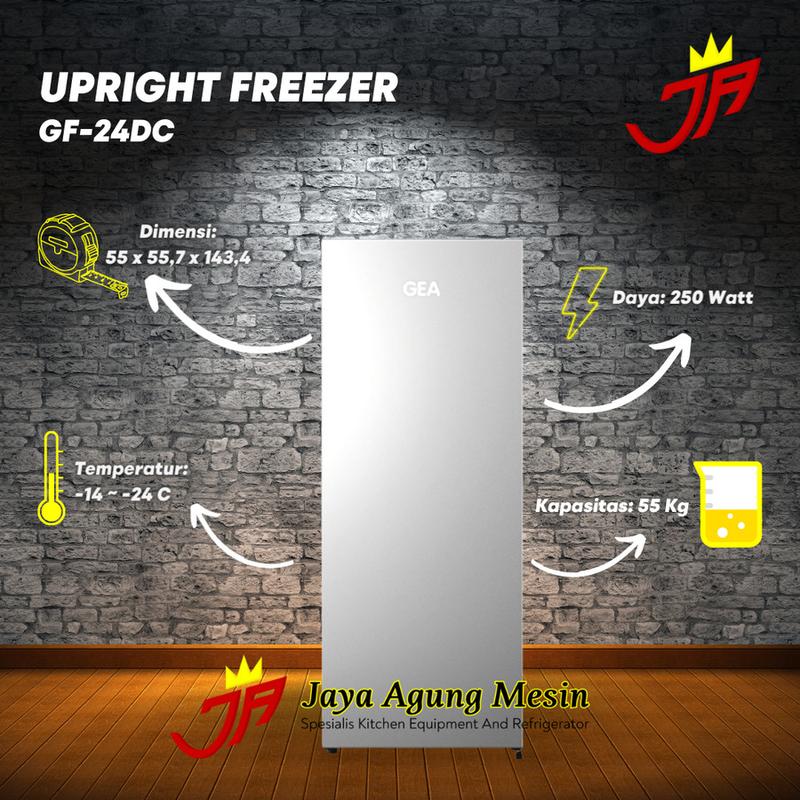 GEA UPRIGHT FREEZER 189 LITER (GF-24DC) / Kulkas pembeku Gea GF-24DC ...