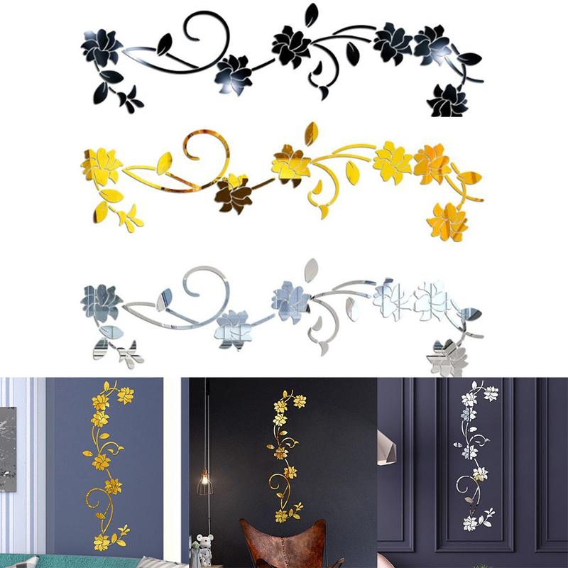 3D Rattan Flower Stickers For Wall Door Living Room Bedroom Decal ...