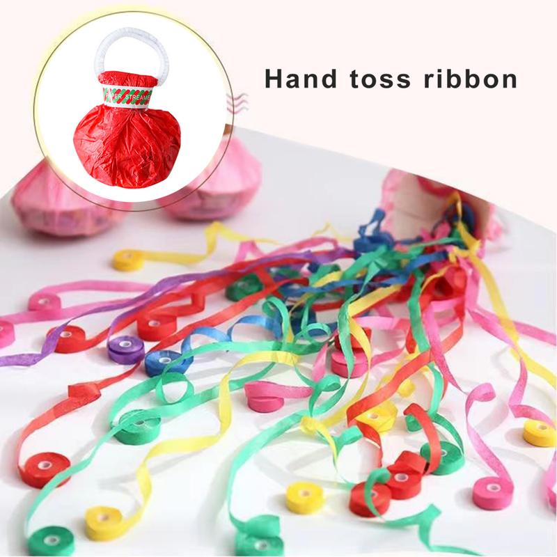Neilittxi Hand-thrown Ribbons Streamers Popper Colorful Confetti ...