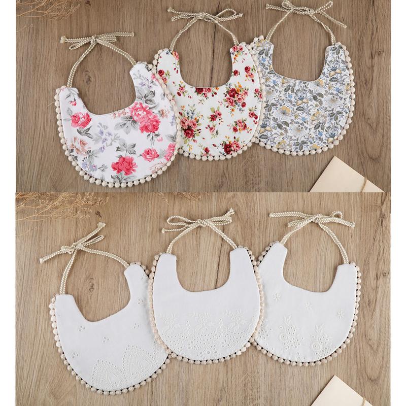 Cotton Baby Bibs Embroidery Double Side Bibs Floral Vintage - TikTok ...