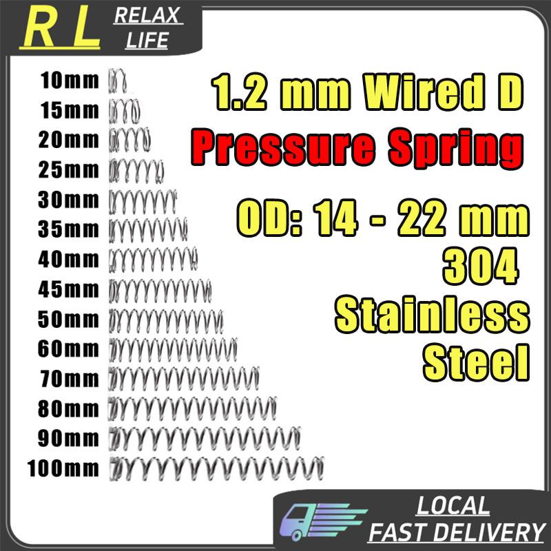 【RL】 1.2mm Pressure Springs Wired d 1.2 mm OD 14/15/16/18/20/22 ...