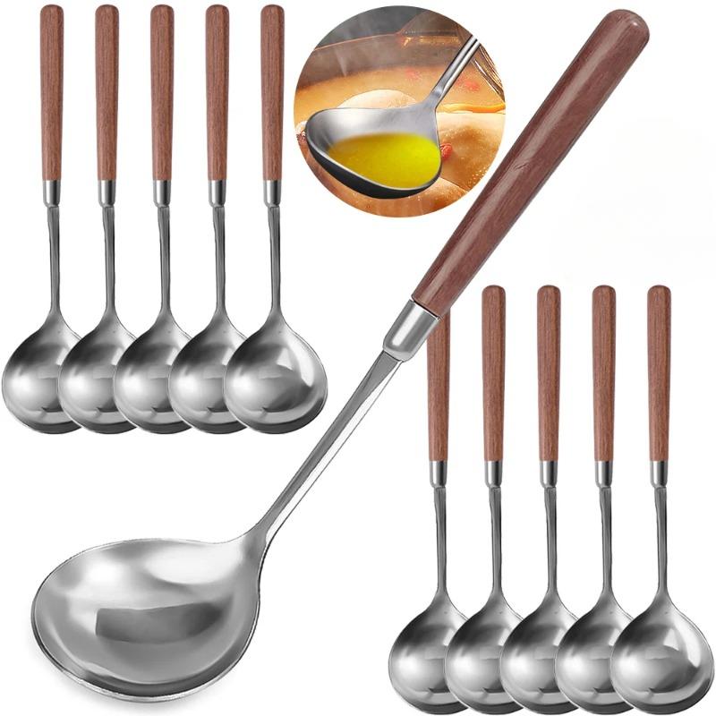 Stainless Steel Soup Spoon Thickened Long Handle Spoons Hot Pot ...