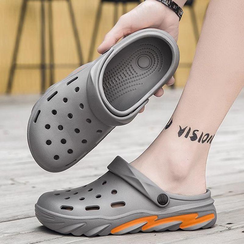 Summer Hollow out Shoes Men's Fashion Outwear Thick-Soled Non-Slip ...
