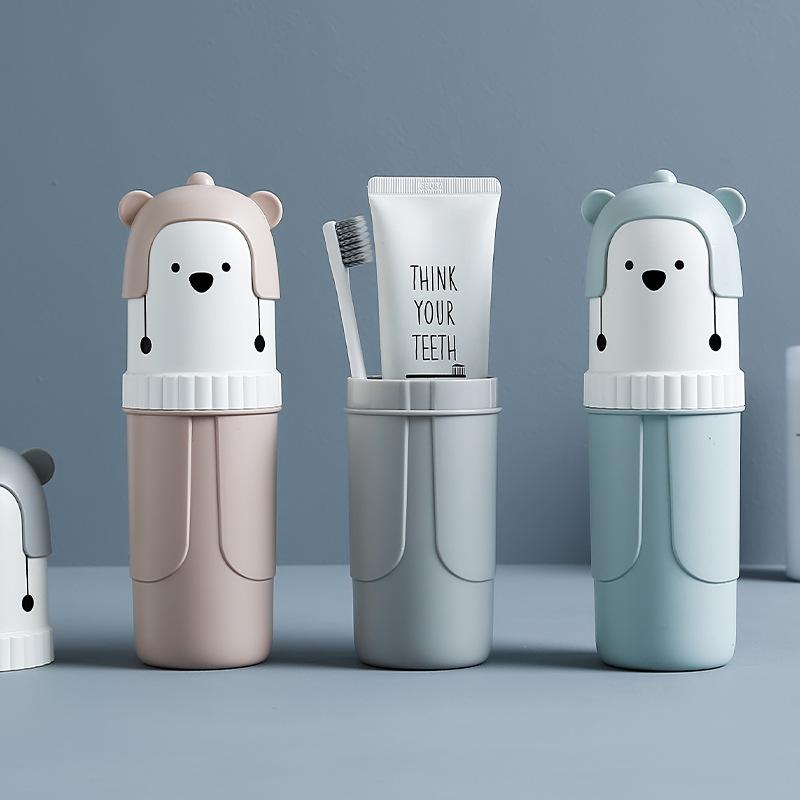 Travel Portable Toothbrush Couple Brush Cup Plastic Rabbit Mouthwash ...