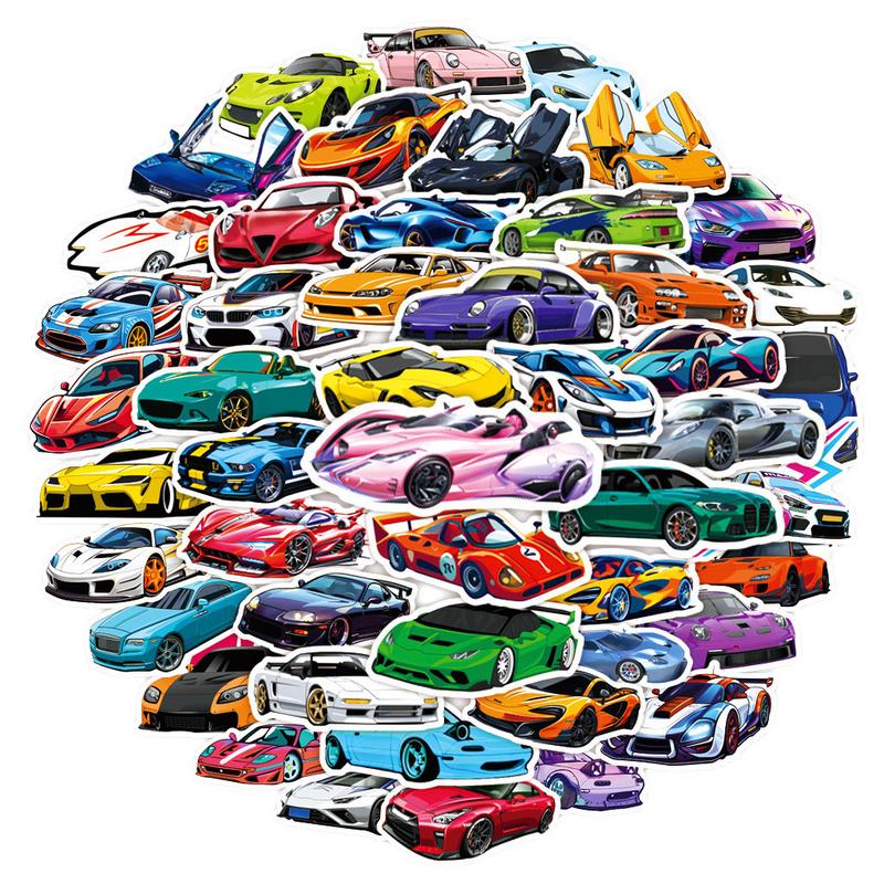 50PCS Cool Sports Supercars Waterproof Graffiti Stickers for - TikTok ...