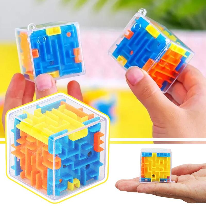 3D Rubik's Cube Maze Ball Rolling Bead Children's Six-sided ...