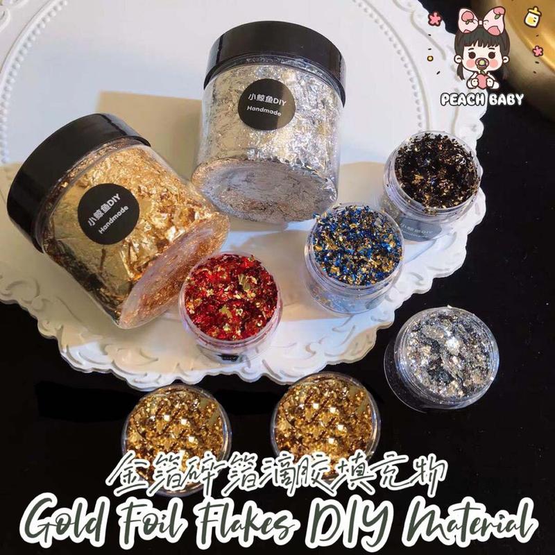 Gold Foil Flakes Embellish Epoxy Resin Slime DIY Material Casing ...