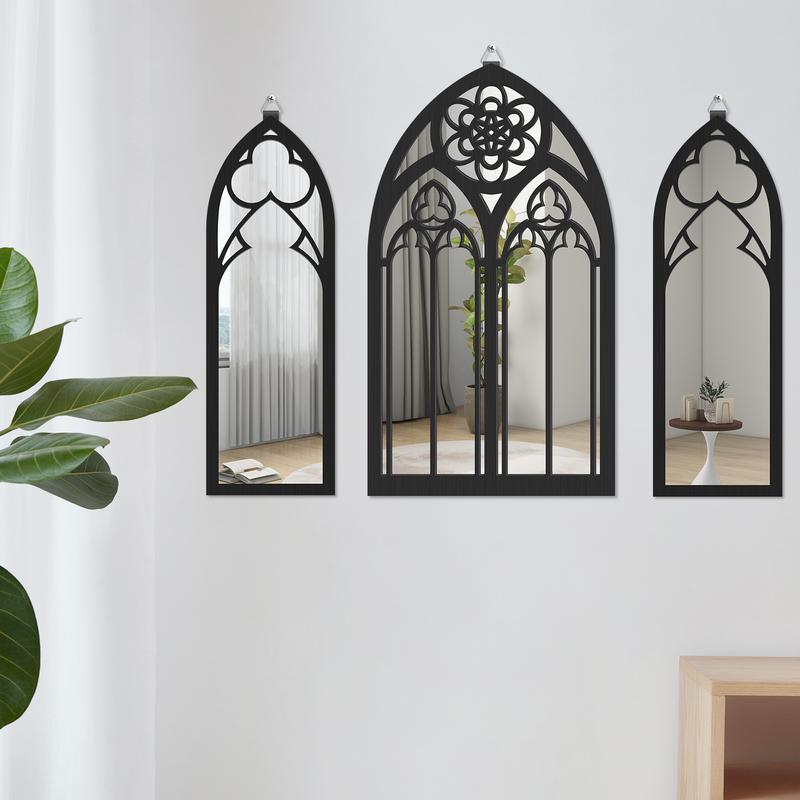 3Counts Gothic Mirrors Wall Decor Spooky Gothic Arched Wall Mirrors ...
