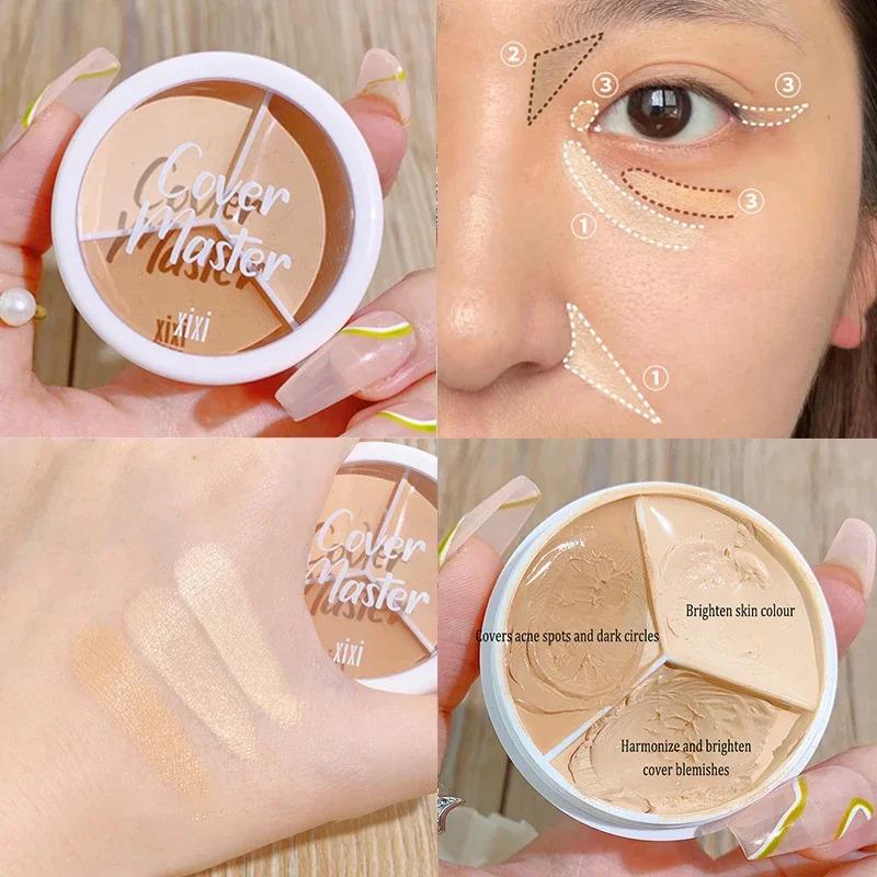 3 Color Concealer Palette Makeup Foundation Cream Waterproof - TikTok ...