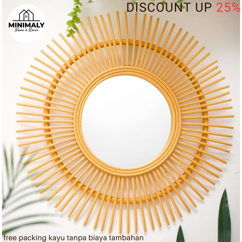 MINIMALYCR08 Hiasan Dinding Cermin Rotan Dekorasi Dinding HIasan - Shop ...