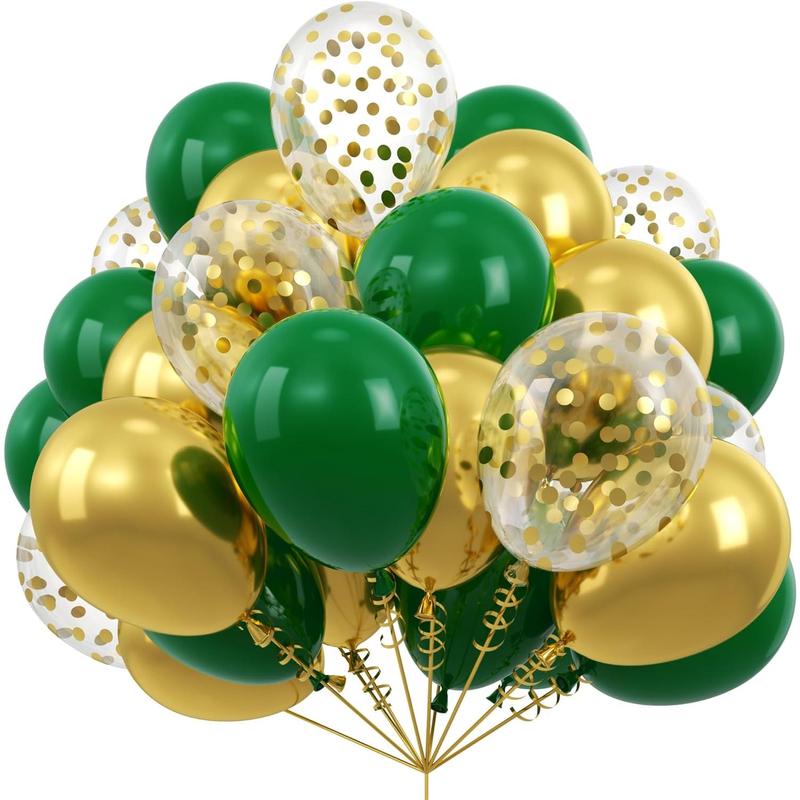 Gold Confetti Latex Balloons Kit- Green Gold Balloons 50Pcs 12 inch ...