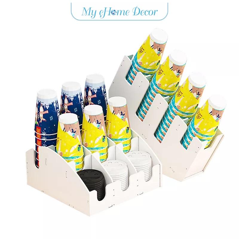 Kitchen cup organizer rack coffee creamer storage rack dust proof ...