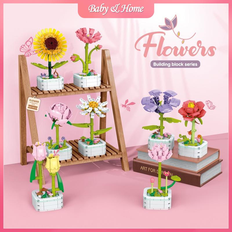 [Ready Stock] SunFlower Building Block Rose Flower Assemblin - TikTok ...