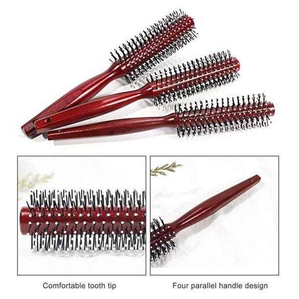 Wooden Hair Rolling Brush Round Comb Blower Comb (S /M /L) Ready ...