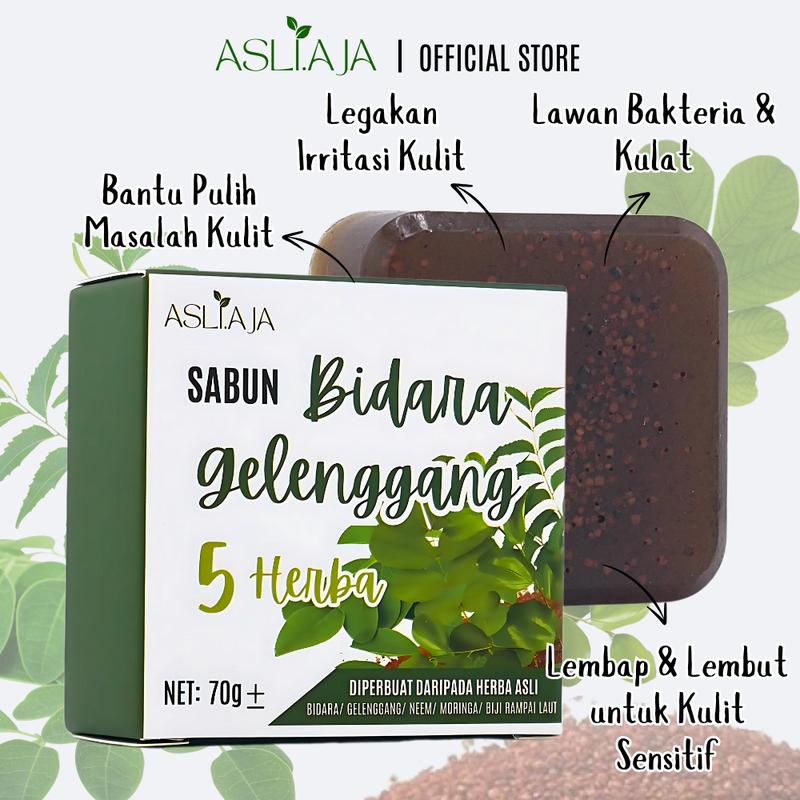 (Size Besar 70g) Sabun Bidara Gelenggang 5 Herba AsliAja Merawat ...