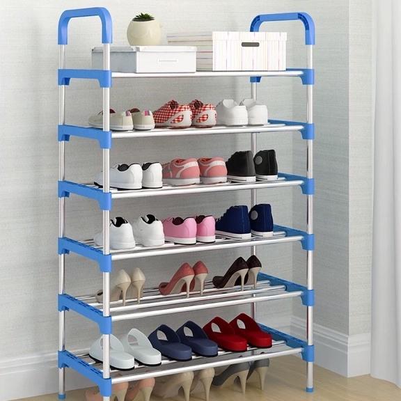 GXY 6 layer shoe rack stainless steel stackable shoes organizer ...