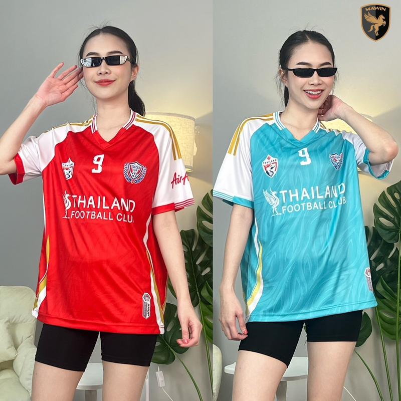 เสื้อยืดคอวี MWIN พิมพ์ลาย 9 CLUB เหมาะสำหรับทั้งผู้หญิงและผู้ชาย ...