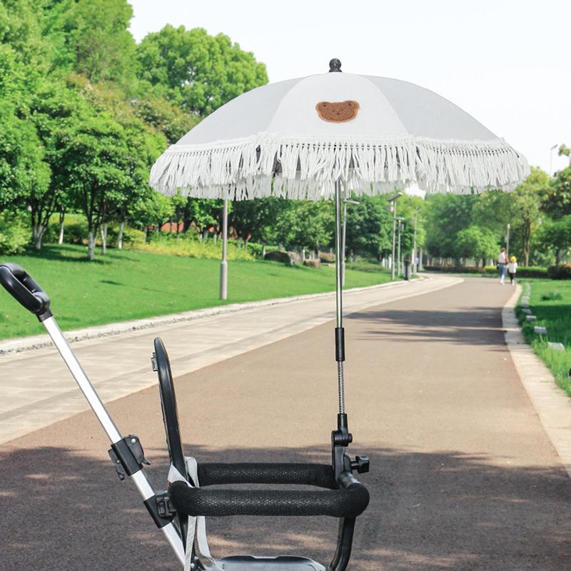 Stroller Umbrella with Tassels Clamp UPF 50+ Sun Protection Adjustable ...