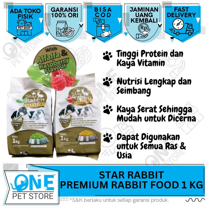 Promo Star Rabbit 1 Kg All Stage / Premium Rabbit Food / Pakan Pelet ...