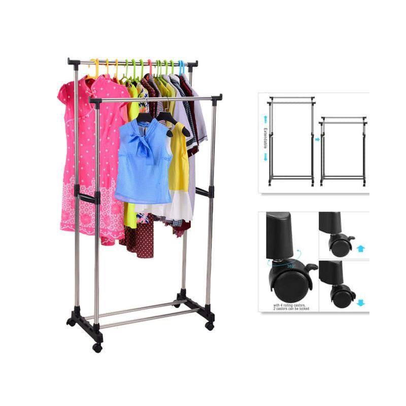 【Cifer shop】 30KG Indoor Double Pole Telescopic Clothes Rack - TikTok ...