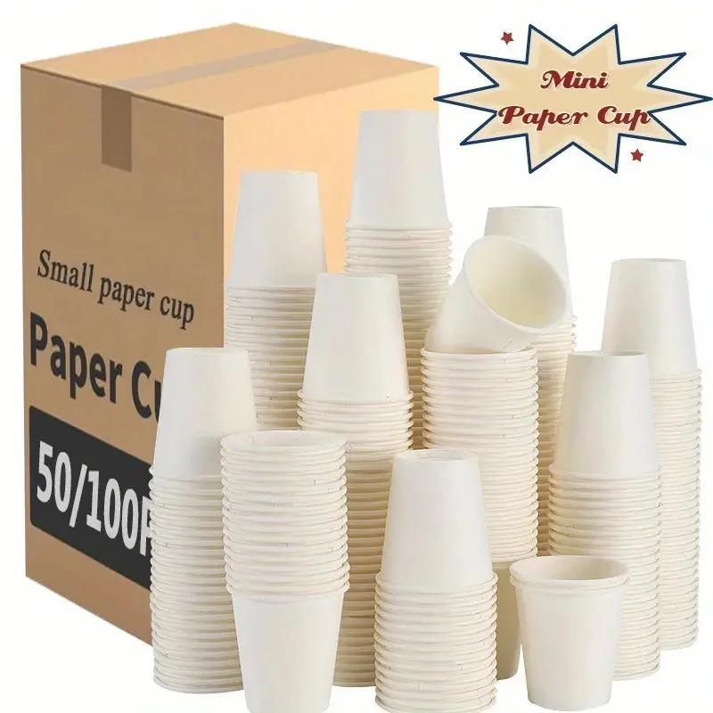 50/100PCS Disposable Small Paper Cups Thickened Durable Disposable ...