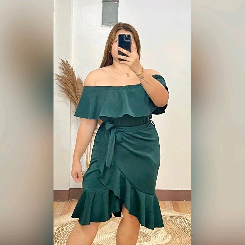 PLUS SIZE - CAURY RUFFLES DRESS XL-3XL RAE - TikTok Shop Philippines