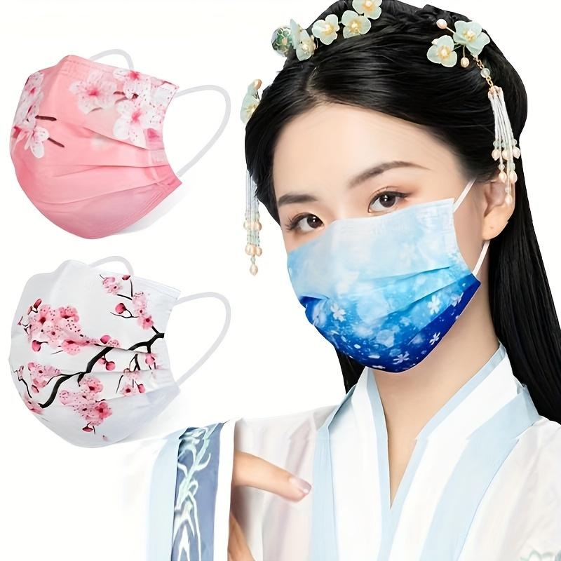 50-Pack Romantic Floral & Starry Sky Print Face Masks for Women, 3 ...