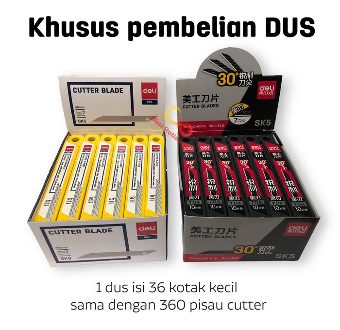 Jual isi cutter 30 derajat DELI isi ulang cuter runcing Refill Cutter ...
