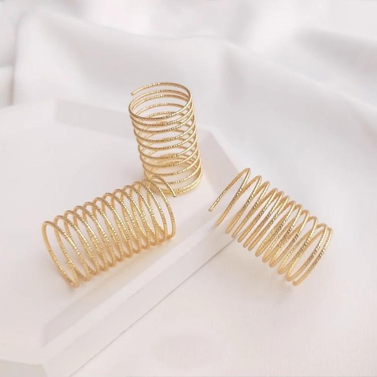 Koil Cincin Spring, Bersalut Emas 14K, Sesuai untuk Bahan Wayar ...