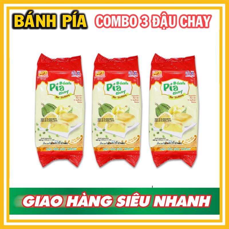 Bánh Pía Chay Combo 3 cây bánh ĐẬU XANH - SẨU RIÊNG - Trọng lượng ...