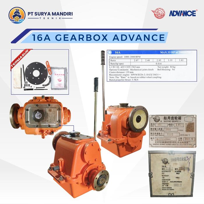 Jual 16A GEARBOX KAPAL ADVANCE / MARINE GEARBOX 16A - 1:1 - Kota ...