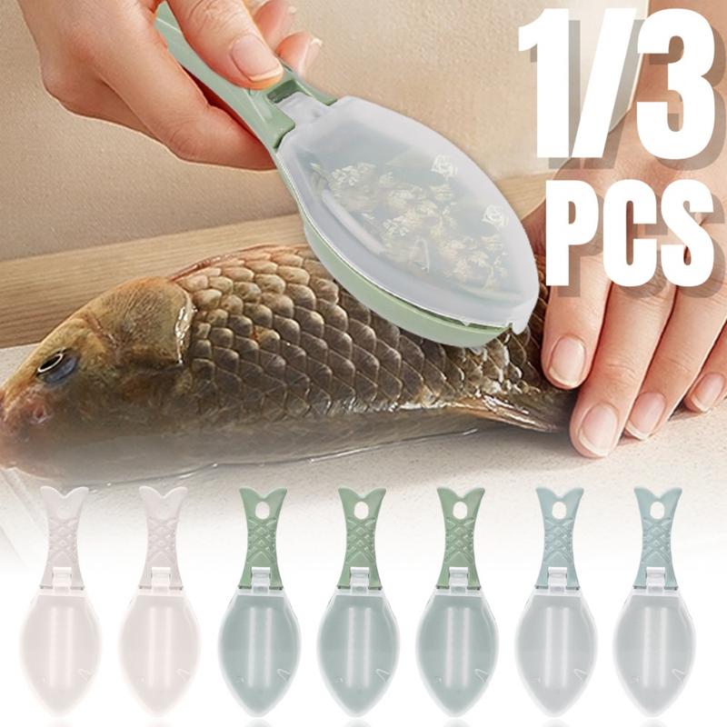 1/3Pcs Creative Fish Scale Scraper with Storage Function Fast Remove ...