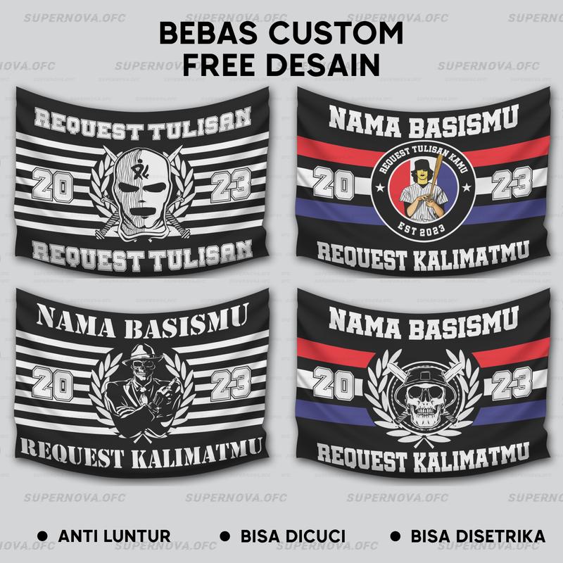 BENDERA BASIS SUPORTER JUMBO BEBAS REQUEST | BENDERA KOMUNITAS - Shop ...